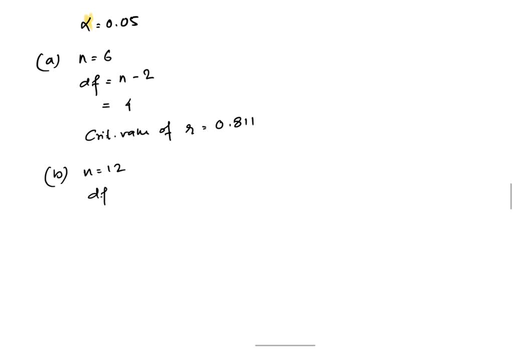 Solvedfor A Two Tailed Test With α05 Use Table B6 To Determine How 1010