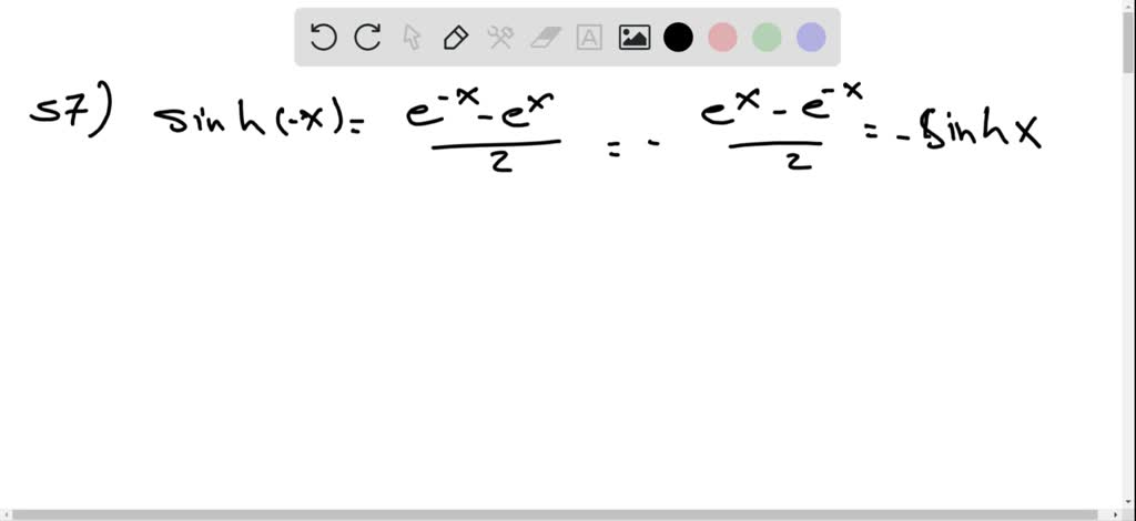 SOLVED:Prove that \sinh x is an odd function of x and that \cosh x is an even function of x, and ...