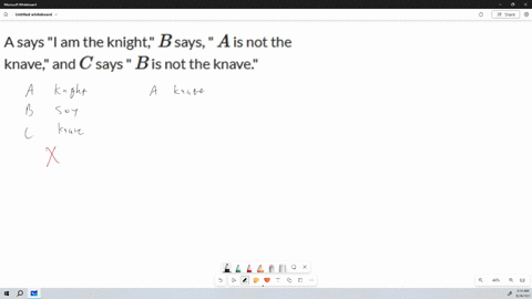 Extra credit if knight always tells the truth and knave...