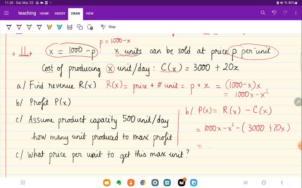 SOLVED:A firm determines that x units of its product can be sold daily at p dollars per unit ...