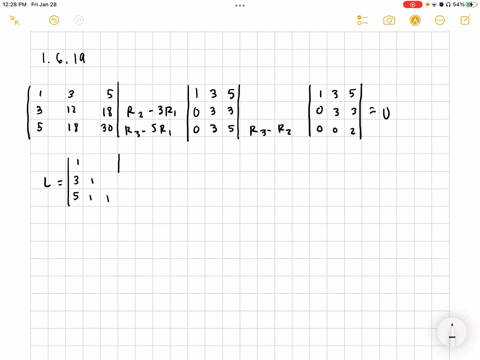 SOLVED:Compute the symmetric L D L^T factorization of A=[ 1 3 5 3 12 18 ...