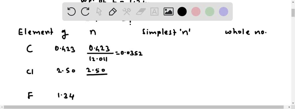 SOLVED:A sample of Freon was found to contain 0.423 g of C, 2.50 g of ...