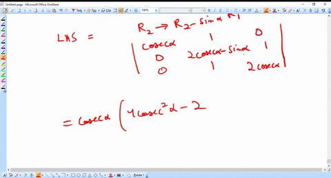SOLVED:If | cosecα 1 0 1 2 cosecα 1 0 1 2 cosecα |=(1)/(2)(z^3+(1)/(z^3)), then z is equal to (A ...