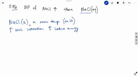 SOLVED:Explain why the boiling point of pure sodium chloride is much ...