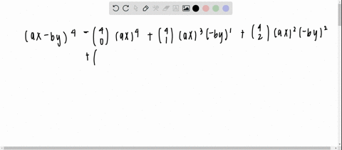 SOLVED:Expand each expression using the Binomial Theorem. (a x-b y)^4