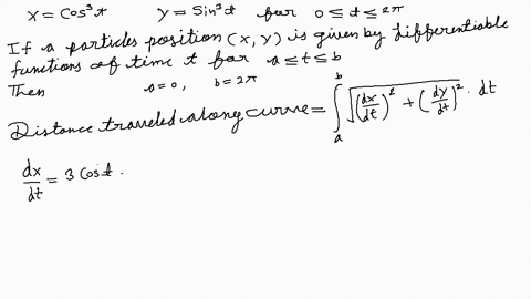 SOLVED:Find the length of the parametric curve. x=cos^3 t, y=sin^3 t ...