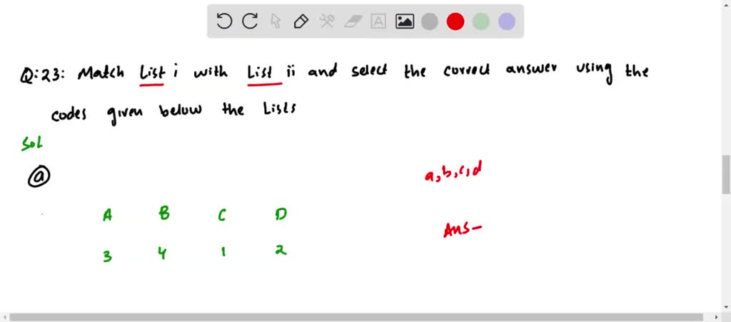 Solved Match List I With List Ii And Select The Correct Answer Using