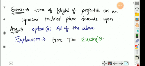 SOLVED:The time of flight of a projectile on an upward inclined plane ...