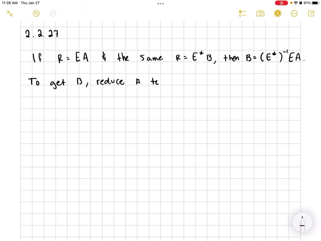 SOLVED:Suppose A and B have the same reduced-row echelon form R ...
