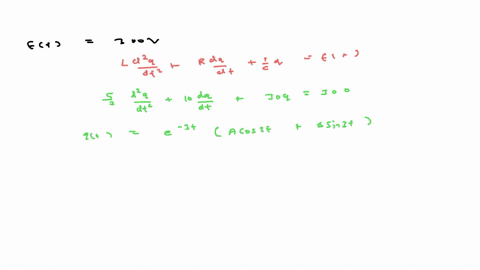 SOLVED: Encuentre la carga en el capacitor y la corriente en el ...