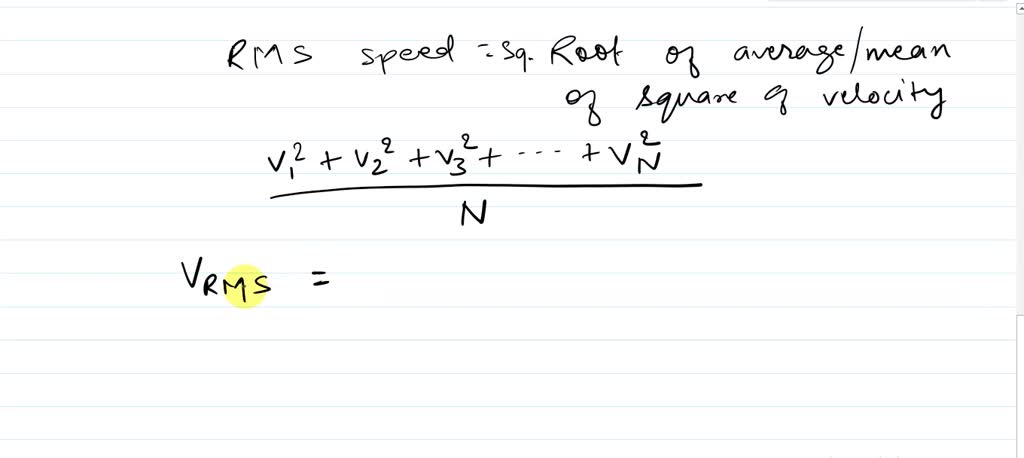 ⏩SOLVED:The rms speed of a gas molecule is (A) √((M / 3 R T)) (B) (M ...