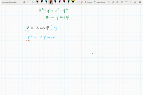 SOLVED:Show that ρ=2 cosϕis the equation of a sphere with its center on ...