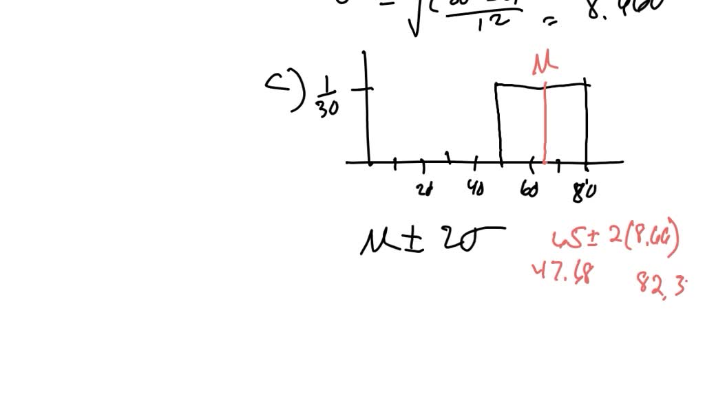 SOLVED: Assume that x is a random variable best described by a uniform distribution with c=50 ...