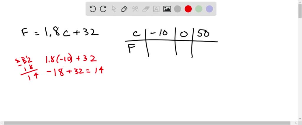 SOLVED:See Example 13 If c is degrees Celsius, the algebraic expression ...