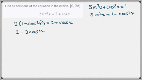 SOLVED:Solving a Trigonometric Equation Find all solutions of the ...