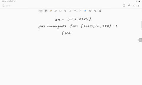 SOLVED:One mole of a non-ideal gas undergoes a change of state (2.0 atm, 3.0 L, 95 K) (4.0 atm ...