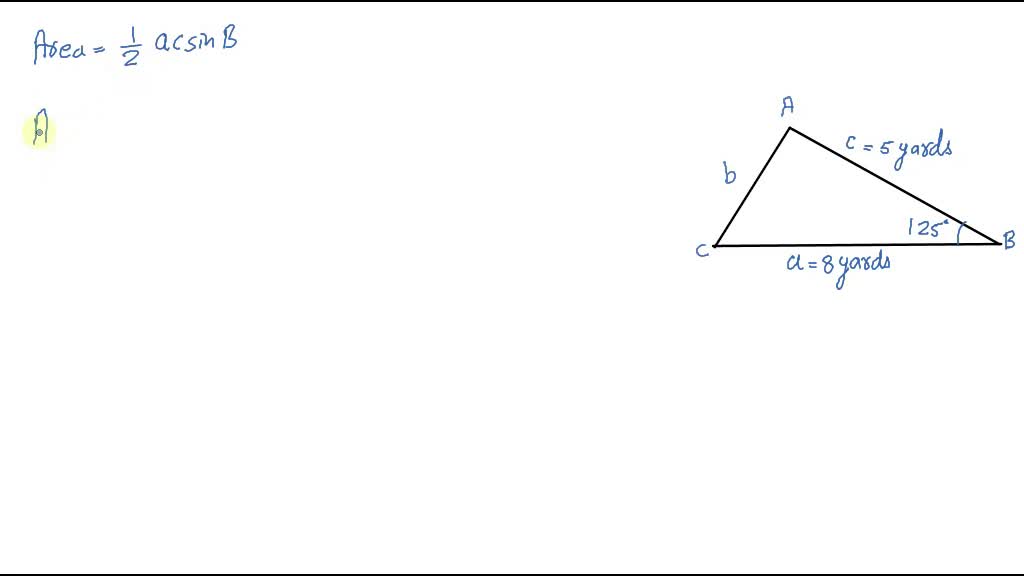 SOLVED:Find the area of the triangle having the given measurements. Round to the nearest square ...