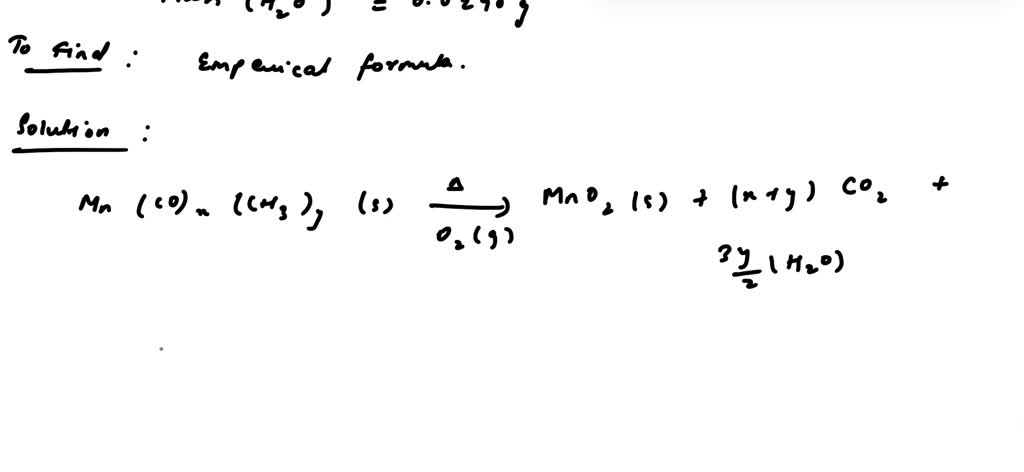 SOLVED:A manganese compound has the formula Mn(CO)x(CH3)y To find the ...
