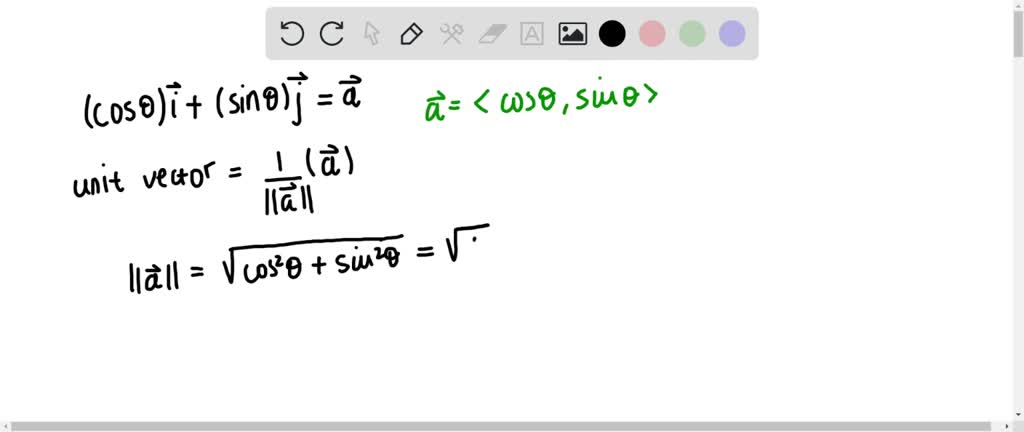 Prove that (cosθ) 𝐢+(sinθ) 𝐣 | Numerade
