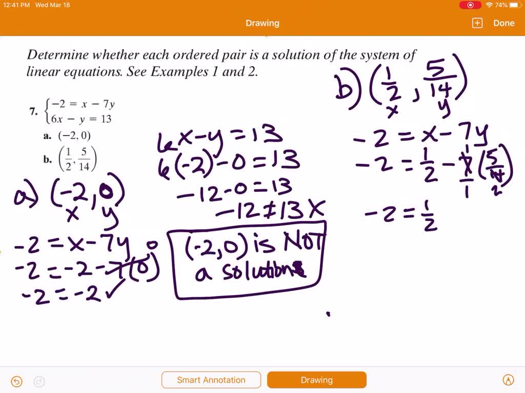 ⏩SOLVED:Determine whether each ordered pair is a solution of the ...