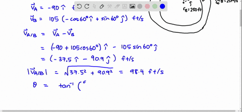 SOLVED: Cars A and B are traveling around the circular race track. At ...