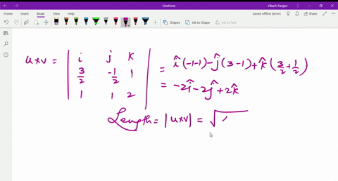 ⏩SOLVED:Find the length and direction (when defined) of 𝐮 ×𝐯 and 𝐯 ...