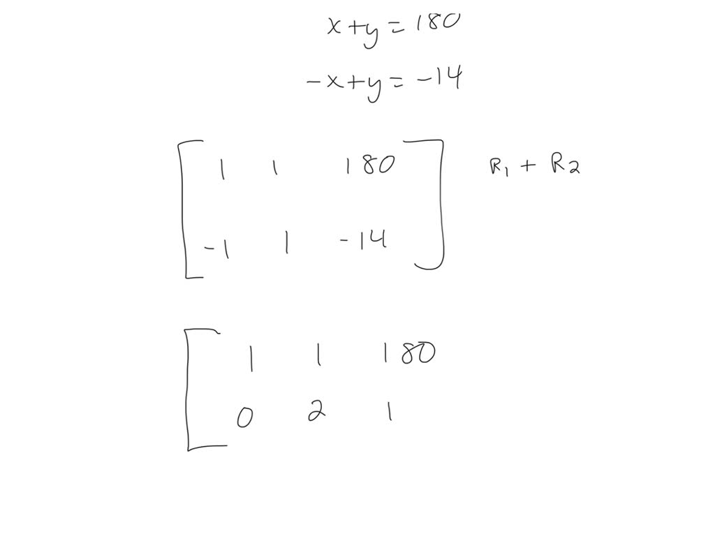 SOLVED:Supplementary Angles. The following system can be used to find ...