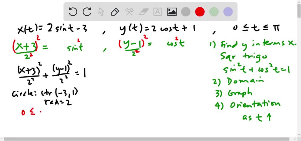 SOLVED:(a) Find the rectangular equation of each plane curve with the given parametric equations ...