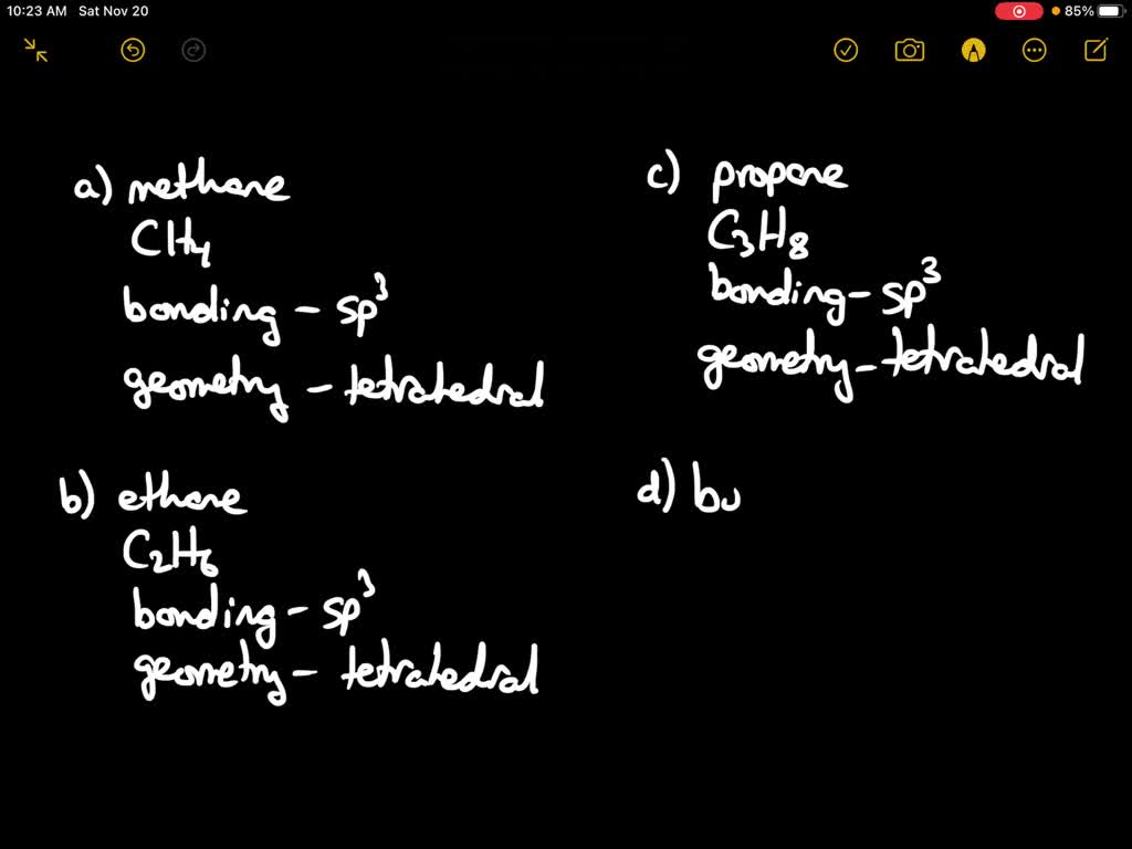 SOLVED:Describe the bonding in and the geometry of molecules of the ...