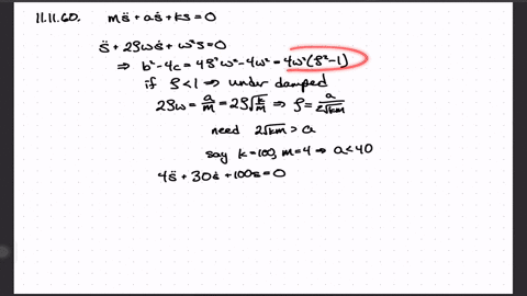 SOLVED:Give an example of: Values of the spring constant k, the mass m, and the damping ...