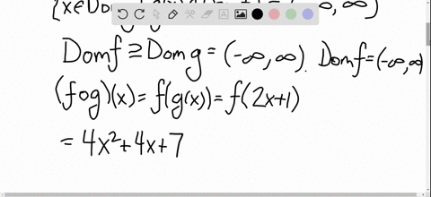 SOLVED:(a) If g(x)=2 x+1 and h(x)=4 x^2+4 x+7, find a function f such that f ∘g=h . (Think about ...