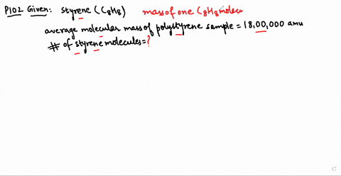 ⏩SOLVED:A sample of polystyrene has an average molecular mass of ...