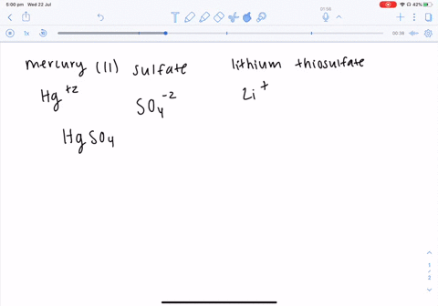 SOLVED:Write formulas for the following compounds. a. mercury (II) sulfate b. lithium ...
