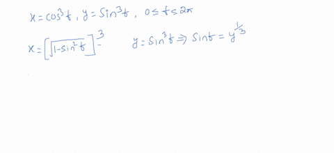 SOLVED:Graph the plane curve described by x=cos^3 t, y=sin^3 t ; 0 ≤t ≤2 πThen find the ...