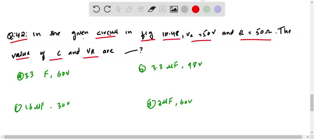 In the given circuit in Fig. 10.48, Vc=50 V and R=50 Ω. The values of C ...