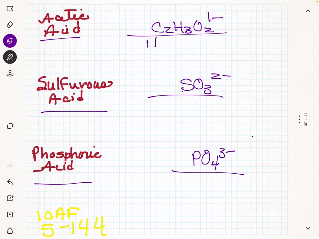SOLVED:Acetic acid, sulfurous acid, and phosphoric acid can each be ...