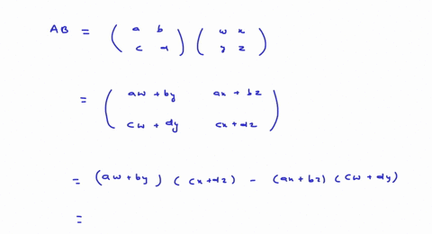 SOLVED:Verify by direct calculution that det(𝒜 B)=det(A) det(B) holds ...