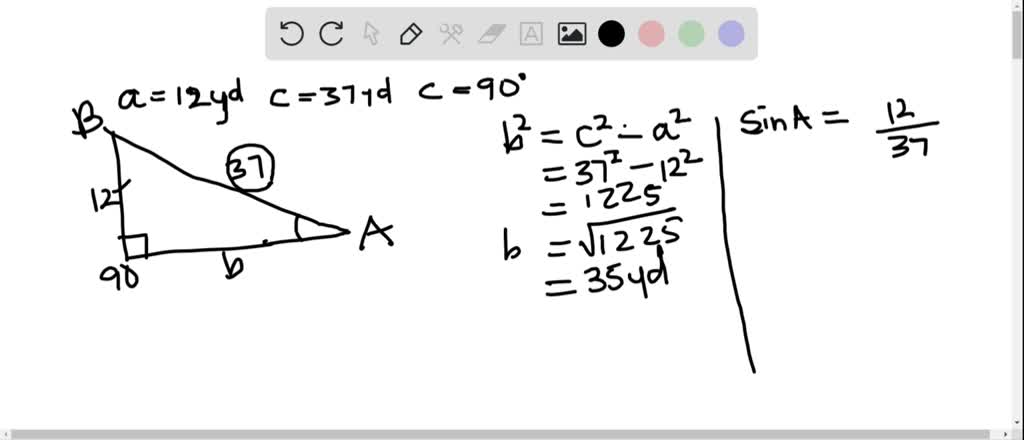 SOLVED:Solve each right triangle. In each case, C=90^∘ . If angle information is given in ...