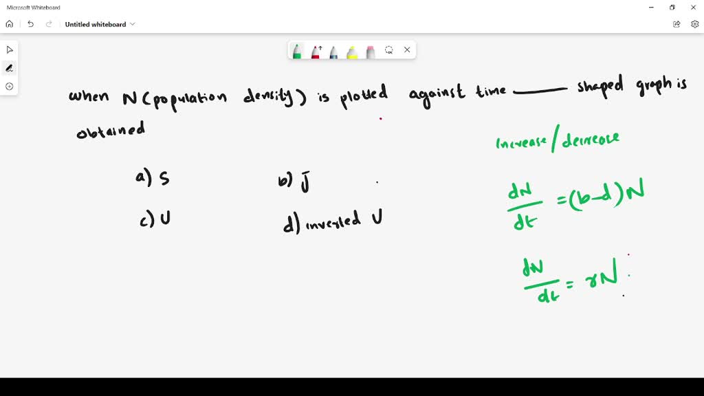 SOLVED:When N (population density) is plotted against time shaped graph ...