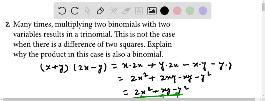 Many times, multiplying two binomials with two variables results in a ... Many times, multiplying two binomials with two variables results in a ...