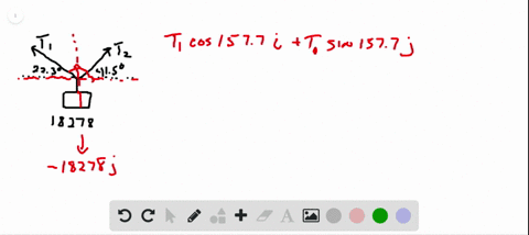 Equilibrium of Tensions A 100-lb weight hangs from a string as shown in the figure. Find the ...