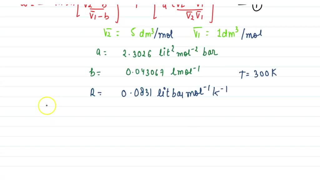 SOLVED:Repeat the calculation in Problem 5-9 for a van der Waals gas.