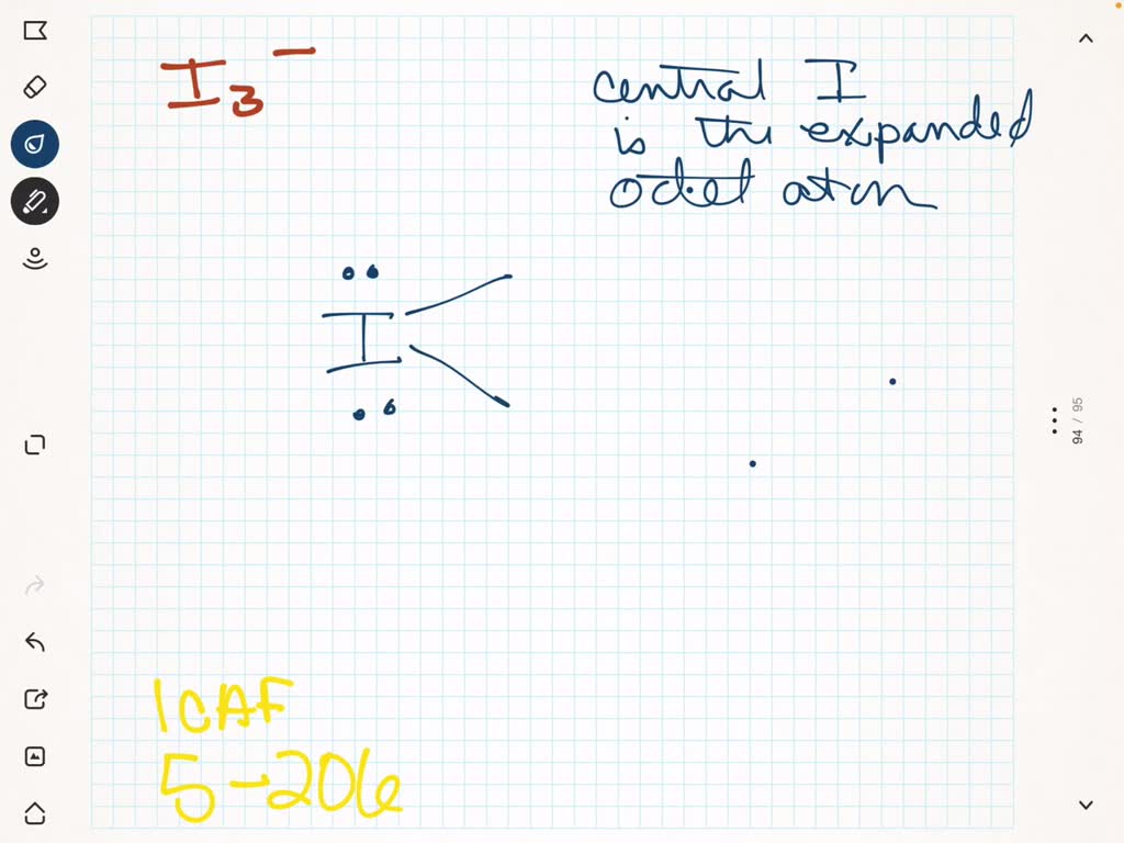 SOLVED:Draw a dot diagram for I3^'. (Hint: Then central I atom is an ...