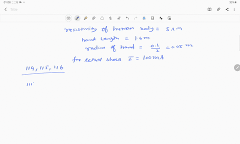 The average bulk resistivity of the human body (apart from...
