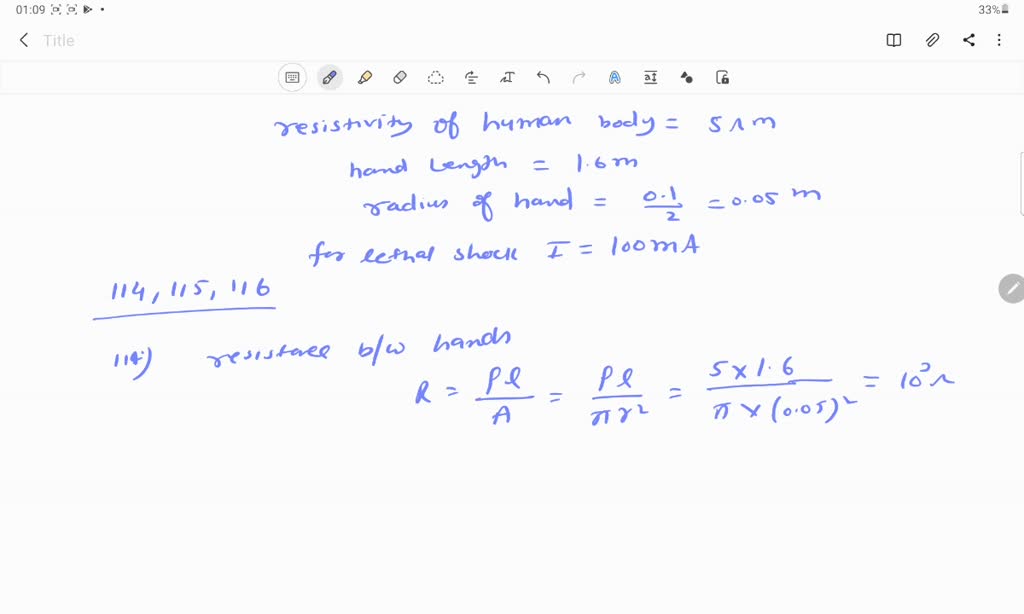 SOLVED:The average bulk resistivity of the human body (apart from the ...