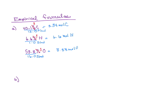 SOLVED:Determine the empirical formulas of the compounds with the ...