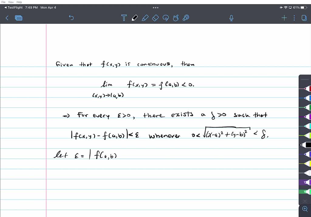 SOLVED:Let A ⊆ℝ and let f: A →ℝ be continuous at a point c ∈A. Show that for any ε>0, there ...