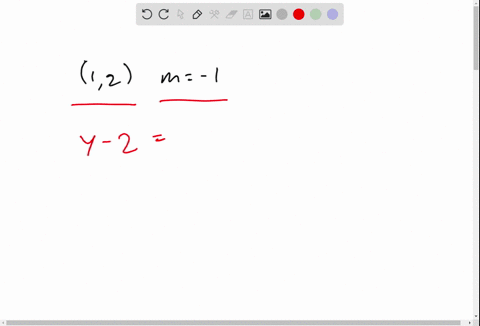 SOLVED:Find an equation of the line through (1,2) with the indicated ...