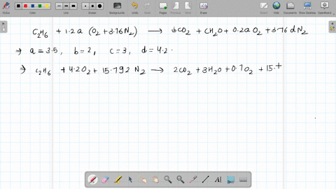 Ethane (C2 H6) is burned with 20 percent excess air during a combustion ...