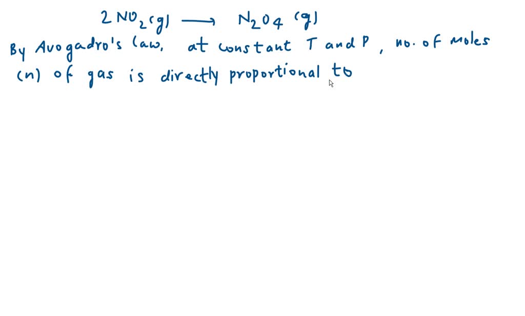 Solved Consider The Following Chemical Equation 2 No2 G N2 O4 G If